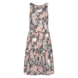 Buffalo Kleid Damen Gr&ouml;&szlig;e 44 grau / hellpink / wei&szlig; Sommerkleid