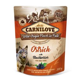 Carnilove Dog Pouch Pate Strauß & Brombeeren 12 x 300g Hundefutter