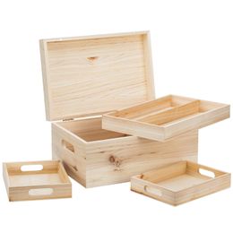 buttinette Holz-Sortierbox, 32 x 22 x 15,5 cm