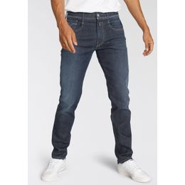 Slim-fit-Jeans Replay "ANBASS HYPERFLEX BIO" Gr. 33, Länge 30, blau (dark washed ri10) Herren Jeans Slim Fit