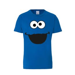 logoshirt T-Shirt "Kr&uuml;mmelmonster" Herren Gr&ouml;&szlig;e XL blau / schwarz / wei&szlig;