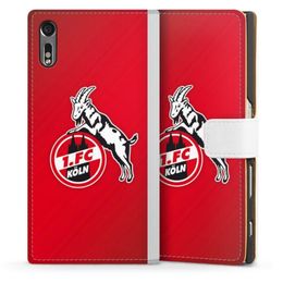 DeinDesign Handyhülle 1. FC Köln Offizielles Lizenzprodukt EffZeh 1. FC Köln rot, Sony Xperia XZ Hülle Handy Flip Case Wallet Cover Handytasche Leder