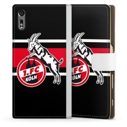 DeinDesign Handyhülle 1. FC Köln Offizielles Lizenzprodukt Colour Stripes 1.FC, Sony Xperia XZ Hülle Handy Flip Case Wallet Cover Handytasche Leder