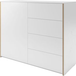 Müllermöbel Sideboard MÜLLER SMALL LIVING "Modular Plus" Sideboards Gr. B/H/T: 115,9 cm x 95,4 cm x 45,0 cm, weiß/birke, weiß (weiß, birke) Sideboards