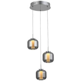 BRILLIANT LEUCHTEN Brilliant Rafa Pendelleuchte LED Chrom, 3-flammig