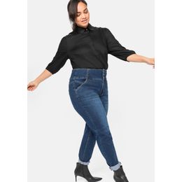 sheego Große Größen: Slim Jeans in Curvy-Schnitt ANNE, mit High-Waist-Bund, dark blue Denim, Gr.48