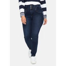 sheego Große Größen: Super Skinny Jeans in Curvy-Schnitt ANNE, dark blue Denim, Gr.54