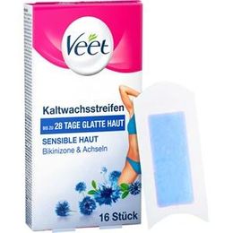 Veet Haarentfernung Warm- & Kaltwachs Bikinizone & AchselnKaltwachsstreifen Sensible Haut