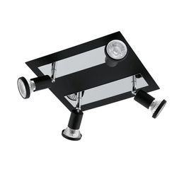 Eglo Leuchten Eglo SARRIA Deckenspot LED Chrom, Schwarz, 4-flammig