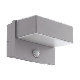 Eglo Leuchten Eglo AZZINANO Aussenwandleuchte LED Silber, 2-flammig, Bewegungsmelder