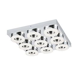 Eglo Leuchten Eglo FRADELO Deckenleuchte LED Chrom, Kristalloptik, 9-flammig