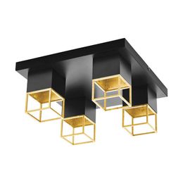 Eglo Leuchten Eglo MONTEBALDO Deckenleuchte Gold, Schwarz, 4-flammig