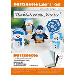buttinette Bastel-Set Tischlaternen "Winter", 5 Tischlaternen