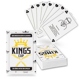 Goods+Gadgets Spiel Kartenspiel, Kings Cup Party-Spiel, 2.0 Version mit 52 Karten
