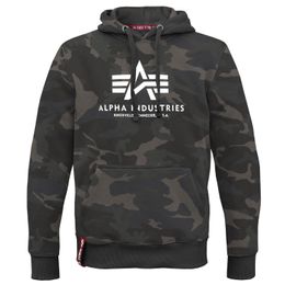 Alpha Industries Basic Hoody Kapuzen Pullover black camo, Gr&ouml;&szlig;e 3XL