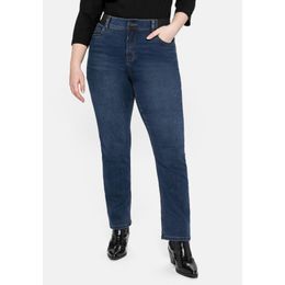 sheego Große Größen: Gerade Jeans mit »Ultimate Stretch«, wächst bis 3 Gr. mit, dark blue Denim, Gr.1