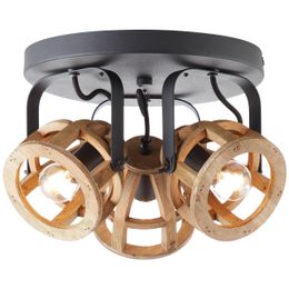 BRILLIANT LEUCHTEN Brilliant Matrix Wood Deckenstrahler Braun, Schwarz, 3-flammig