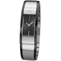 Regent Uhren Quarzuhr REGENT "GM-2101" Armbanduhren silberfarben (edelstahlfarben, schwarz) Damen Quarzuhren