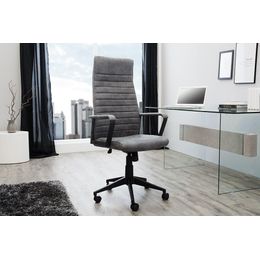 Riess Ambiente Höhenverstellbarer Bürostuhl LAZIO vintage grau Chefsessel mit Armlehnen
