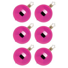 Inge Glas INGE-GLAS® Weihnachtsbaumkugel Christbaumkugel Set pink (6 St)