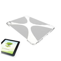 Wigento Tablet-Hülle Silikon Hülle Tasche Transparent für Apple iPad Pro 12.9 2020 / 2021 Cover Case + Hartglas