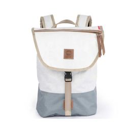 360grad Freizeittasche Damen Tasche Rucksack Landgang Mini weiss/grau Segeltuch maritim