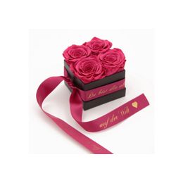 Kunstblume Allerliebste Mama auf der Welt Geschenk Rosenbox 4 konservierte Rosen Rose