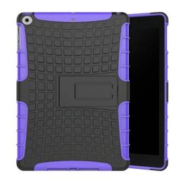 Wigento Tablet-Hülle Hybrid Outdoor Schutzhülle Case Lila für NEW Apple iPad 9.7 2017 Tasche
