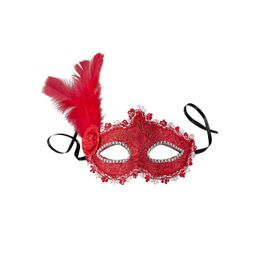 dressforfun Kostüm Venezianische Maske mit seitlicher Feder