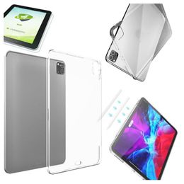 Wigento Tablet-Hülle Für Apple iPad Pro 11.0 2021 Transparent Hülle Tablet Tasche Cover + H9 Hart Glas