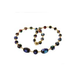 Bella Carina Perlenkette Kette mit Murano Glas Mosaik Perlen schwarz bunt
