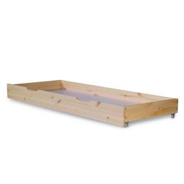 Homestyle4u Bettschubkasten Bettkasten Stauraum Schublade Holz Aufbewahrung mit Rollen