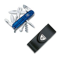 Victorinox Taschenmesser, Victorinox Climber transparent-blau inklusive Etui