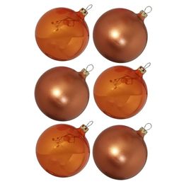 Thüringer Glasdesign Thüringer Glasdesign Weihnachtsbaumkugel Weihnachtskugel-Set orange (6 St)