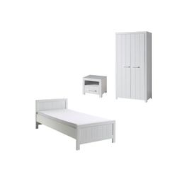 Kindermöbel 24 Jugendzimmer-Set Jugendzimmer Akira Vipack Bett + Nachtkonsole + Kleiderschrank