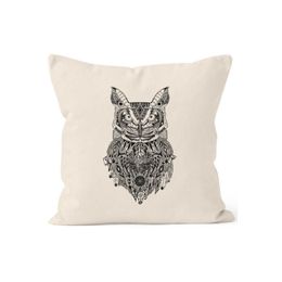 Autiga Dekokissen Kissenbezug Eule Atzekenmuster Ethno Boho Bohamian Atzec Owl 40x40 Autiga®