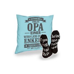 Soreso® Soreso® Dekokissen Kissen mit Füllung und Socken für Opa Großvater