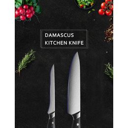 Muxel Messer-Set Messer Set Damaskus Kochmesser und Ausbeinmesser Chef Knife and Bornig (nein