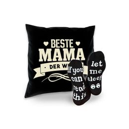 Soreso® Soreso® Dekokissen Kissen Beste Mama der Welt & Sprüche Socken Sleep