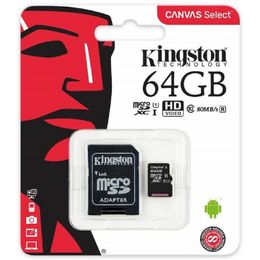 Kingston Kingston SDCS/64GB MicroSD Canvas Select Geschwindigkeiten der Klasse Micro SD-Karte