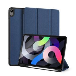 Dux Ducis Tablet-Hülle Buch Tasche Hartschale mit Smart Sleep Standfunktion kompatibel mit IPAD AIR 4 10.9" Tablet Hülle Etui Brieftasche Schutzhülle Blau