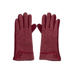 Caspar Strickhandschuhe GLV010 elegante Damen Retro Handschuhe mit Zierknöpfen