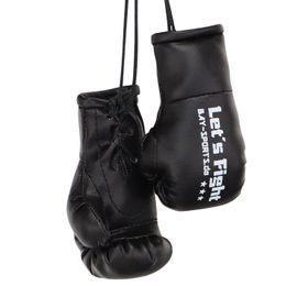BAY-Sports Boxhandschuhe Mini Deko Box-Handschuhe Boxen Geschenk Auto Paar Let´s Fight