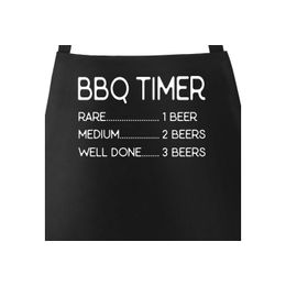 MoonWorks Grillschürze Grill-Schürze für Männer mit Spruch Grillschürze BBQ Timer Bier Baumwoll-Schürze Küchenschürze MoonWorks®