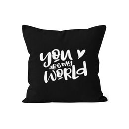 MoonWorks Dekokissen Kissen-Bezug Your are my World Du bist meine Welt Liebe Geschenk Valentinstag Baumwolle MoonWorks®