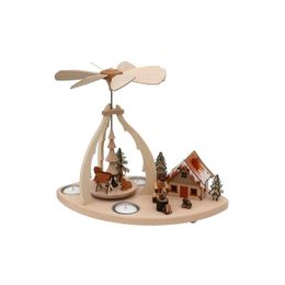 SIGRO Weihnachtspyramide Holz Teelicht-Tischpyramide Holzhacker