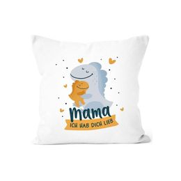 SpecialMe Dekokissen Kissen-Bezug Mama ich hab dich lieb Dino Dinosaurier Geschenk für Mama Muttertag Geburtstag Weihnachten SpecialMe®