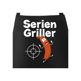 MoonWorks Grillschürze Grill-Schürze für Männer mit Spruch Seriengriller Wurst Bratwurst lustig Grillen Baumwoll-Schürze Küchenschürze MoonWorks®