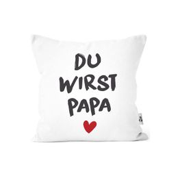 MoonWorks Dekokissen Kissenbezug mit Spruch Du wirst Papa Geschenk Ankündigung Schwangerschaft MoonWorks®