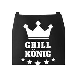 MoonWorks Grillschürze Grill-Schürze für Männer Grill-König Krone Sterne MoonWorks®